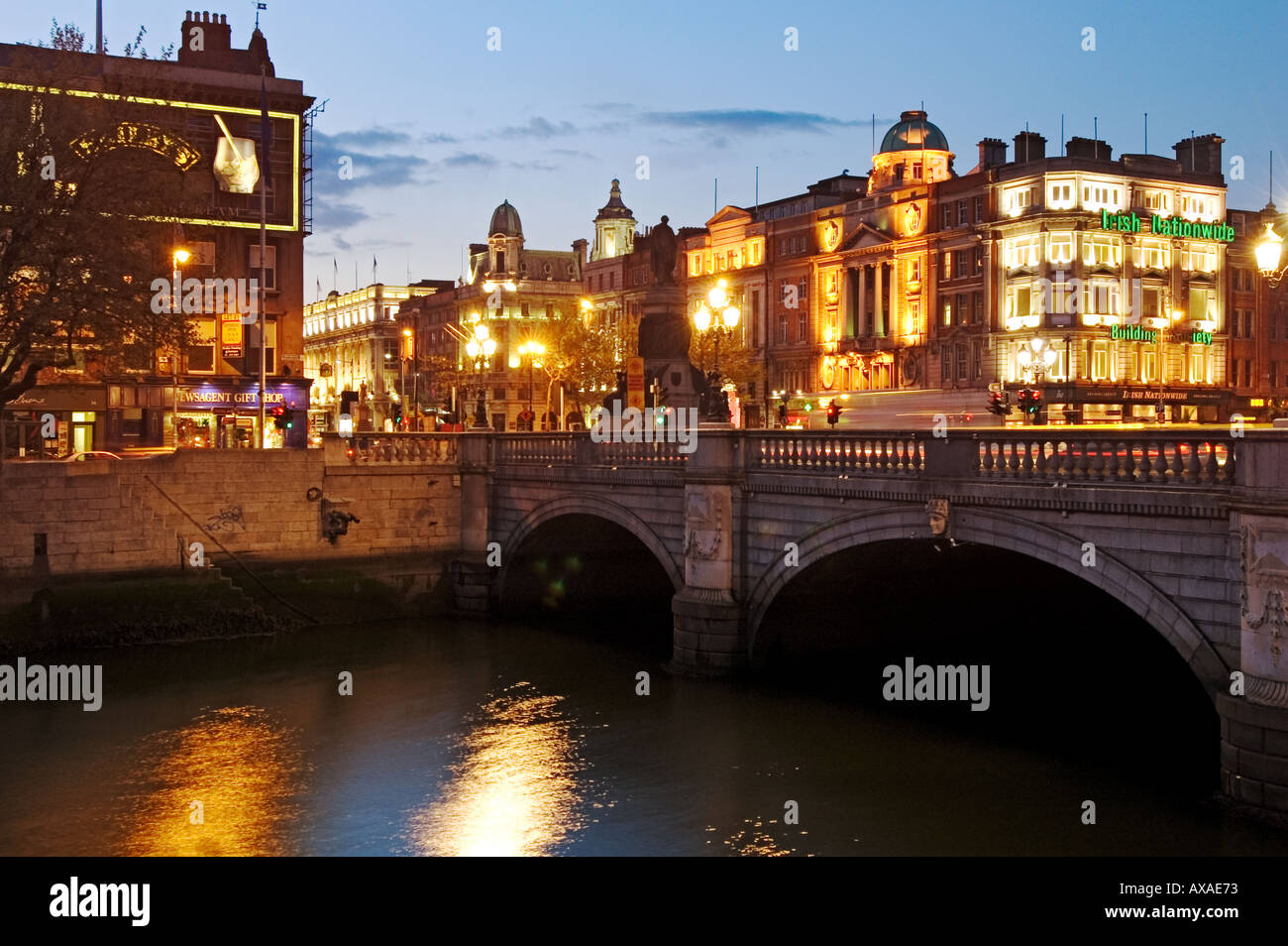 Ireland, Dublin, OConnell Bridge over River Liffey Stock Photo - Alamy