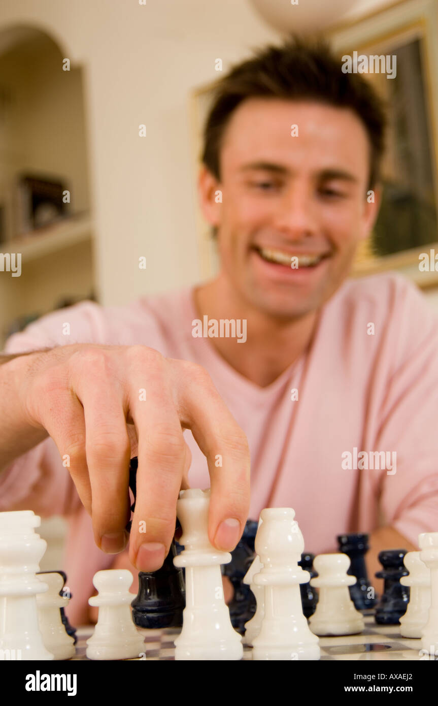 Adult man having chess hi-res stock photography and images - Alamy