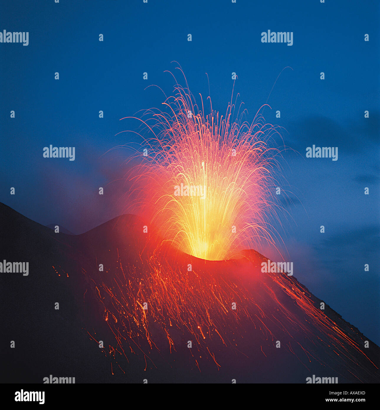 Vulcanic eruption, Stromboli, Liparian Islands, Italy Stock Photo - Alamy
