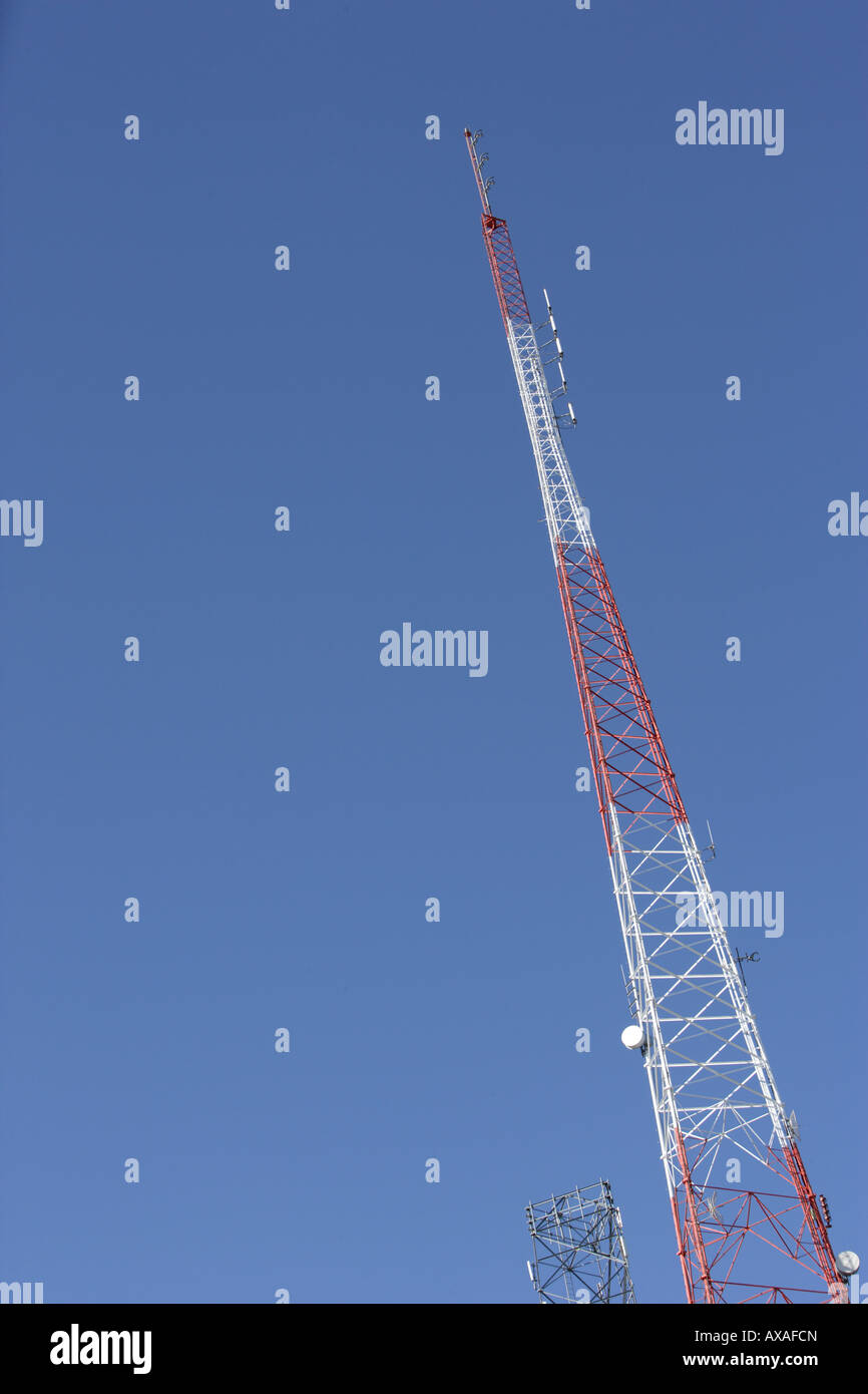 A communications tower for TV Radio and cell phone networks Stock Photo ...