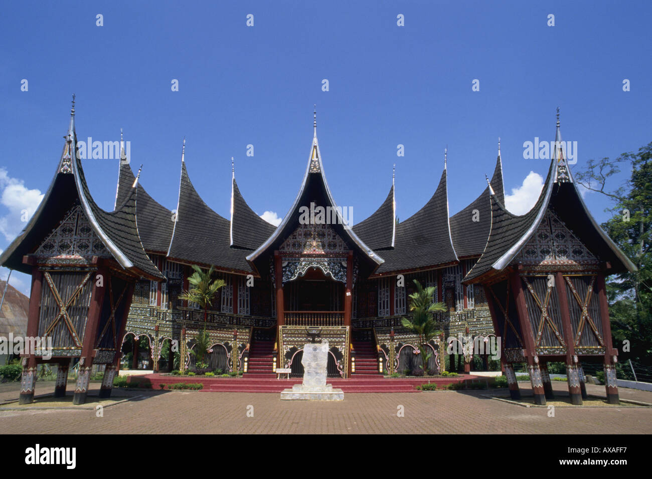 Indonesia Sumatra Batusangkar typical traditional Minangkabau house ...