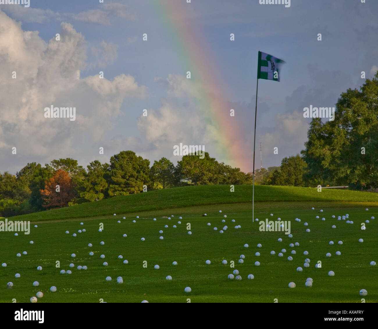 rainbow in golf green Stock Photo - Alamy