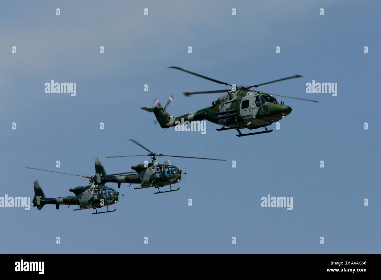 British Army Air Corps Helicopter Display team The Blue Eagles Stock ...