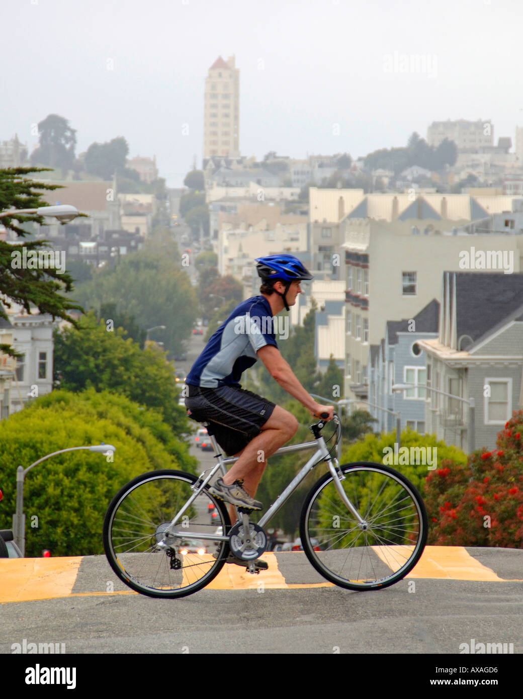Biking Through San Francisco Suburbs Stock Photo - Alamy