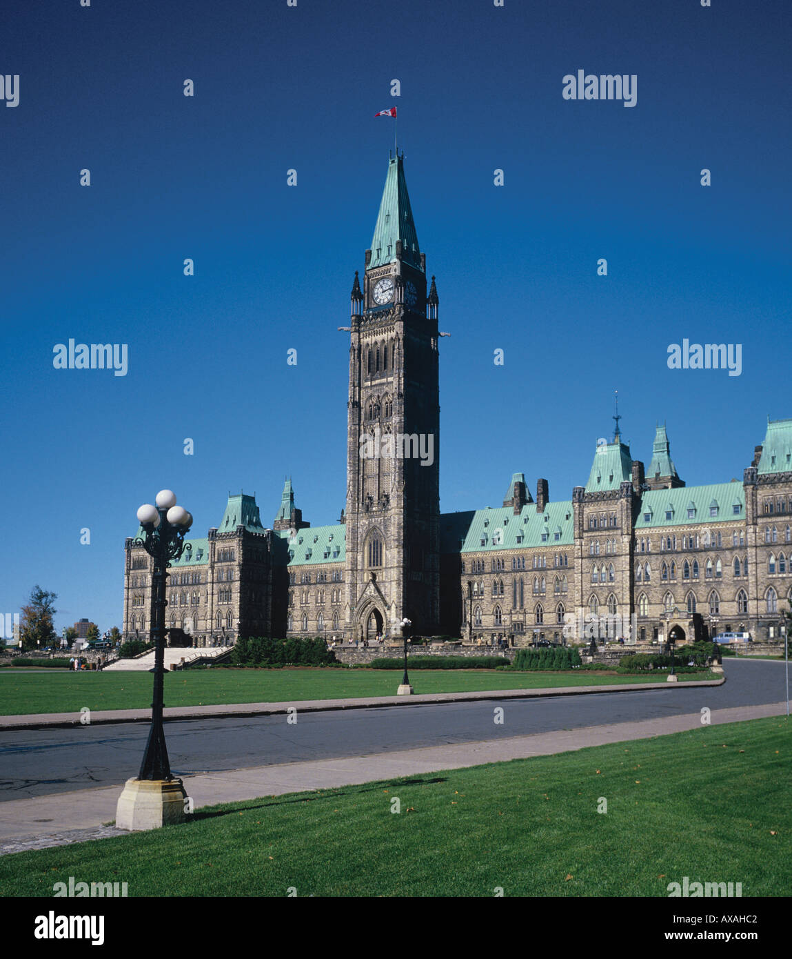 Canadian Parliament building with central Peace Tower in capital City ...