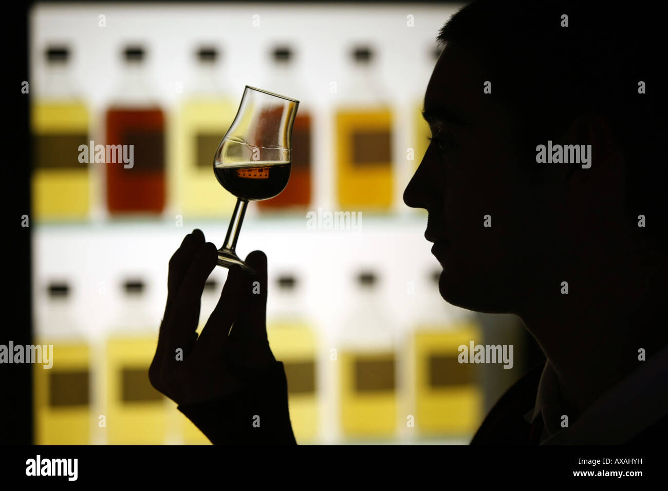 Sampling a blend of scotch whisky Stock Photo - Alamy