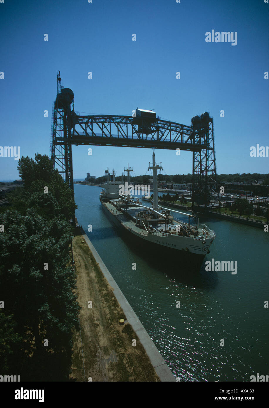 Ship entering Welland Canal at Port Colborne Leaving Lake Erie on ...