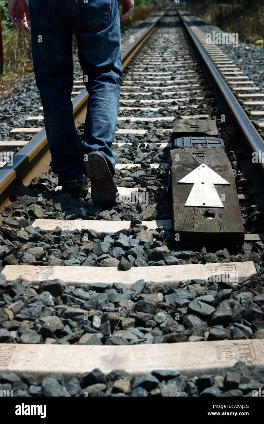 Walking between railway tracks hi-res stock photography and images - Alamy