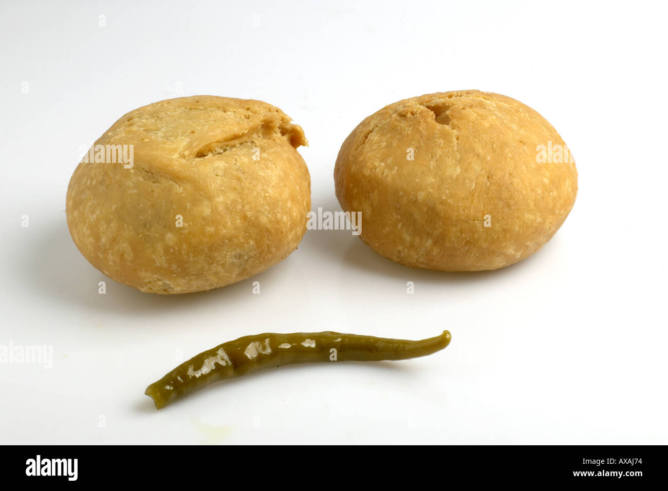 AAD73224 Two pieces of Khasta Kachori Vegetarian fried Indian snack and ...