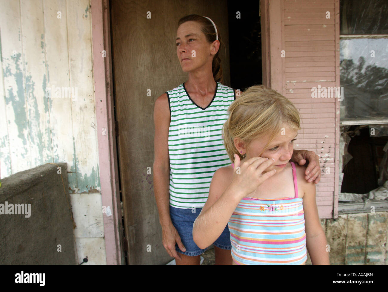 A mother with her daughter, victims of Hurricane Katrina, Pearlington ...
