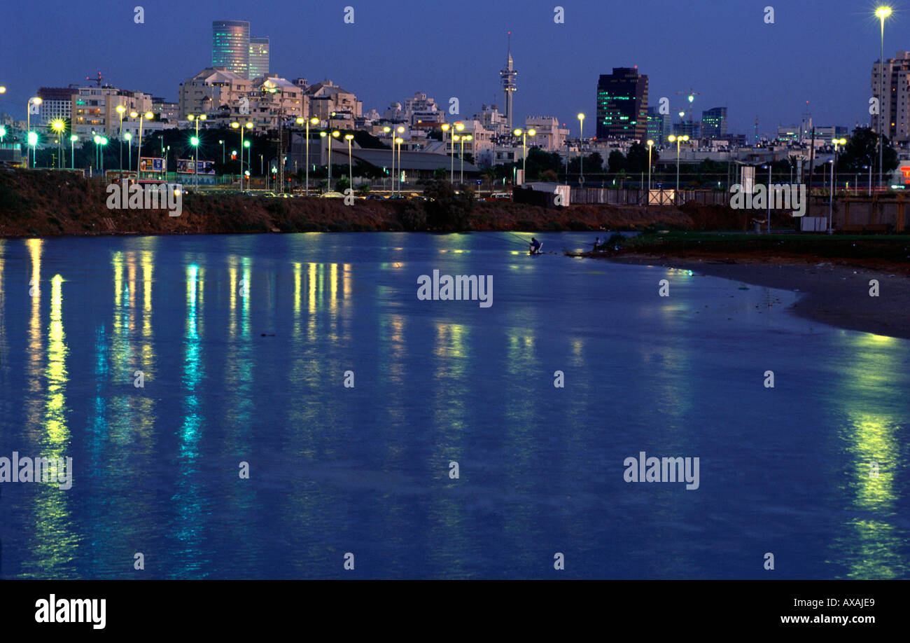 The estuary of the Yarkon river which flows west through Gush Dan ...