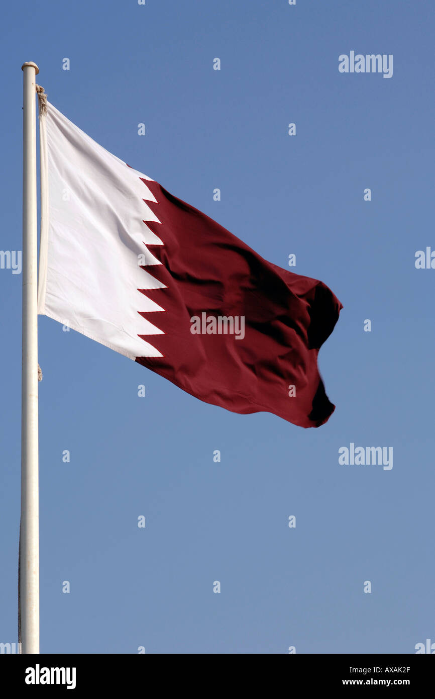 The Qatari flag Stock Photo - Alamy