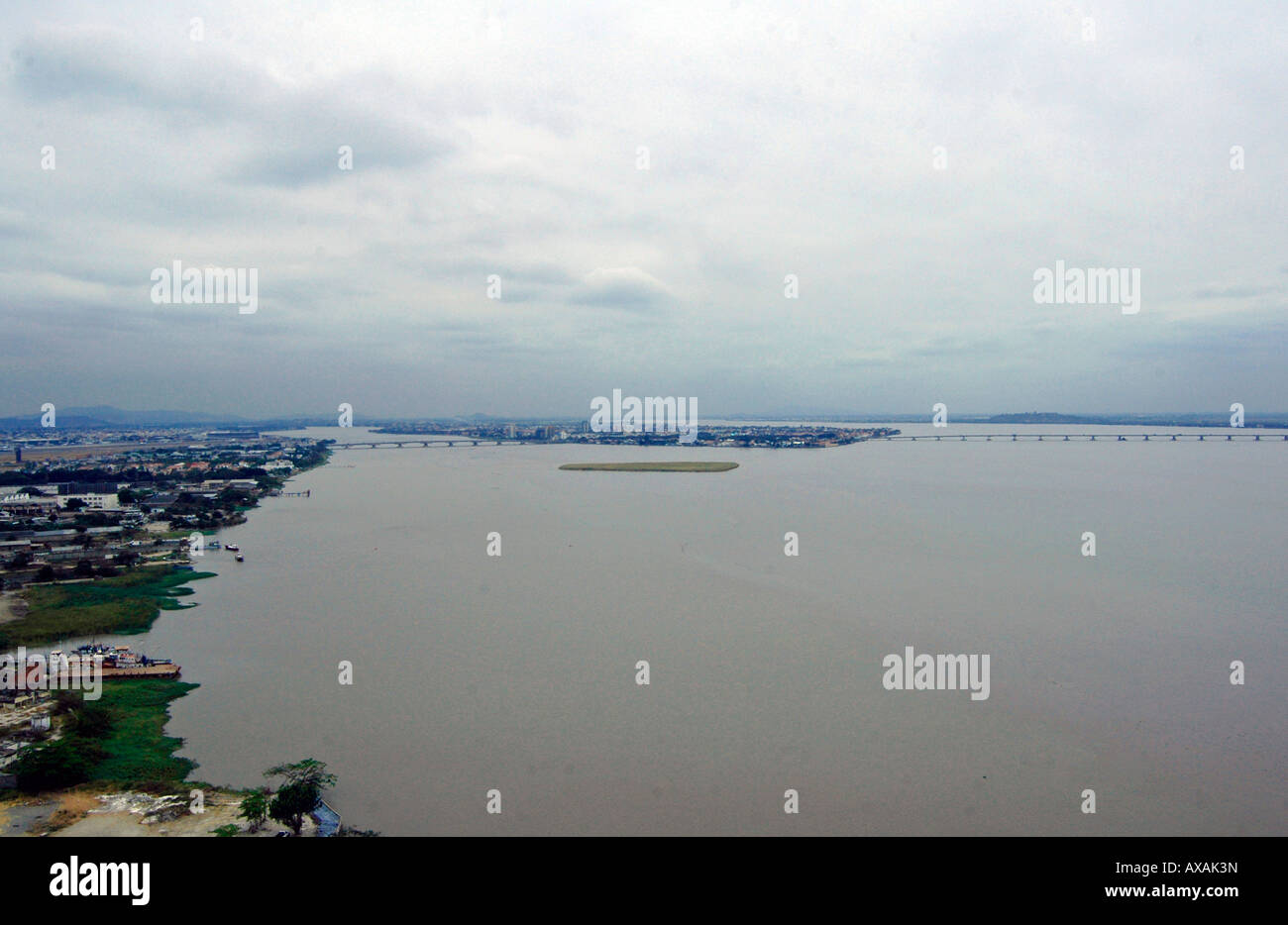 View to the bridges on the Guayas river in Guayaquil Ecuador Stock ...