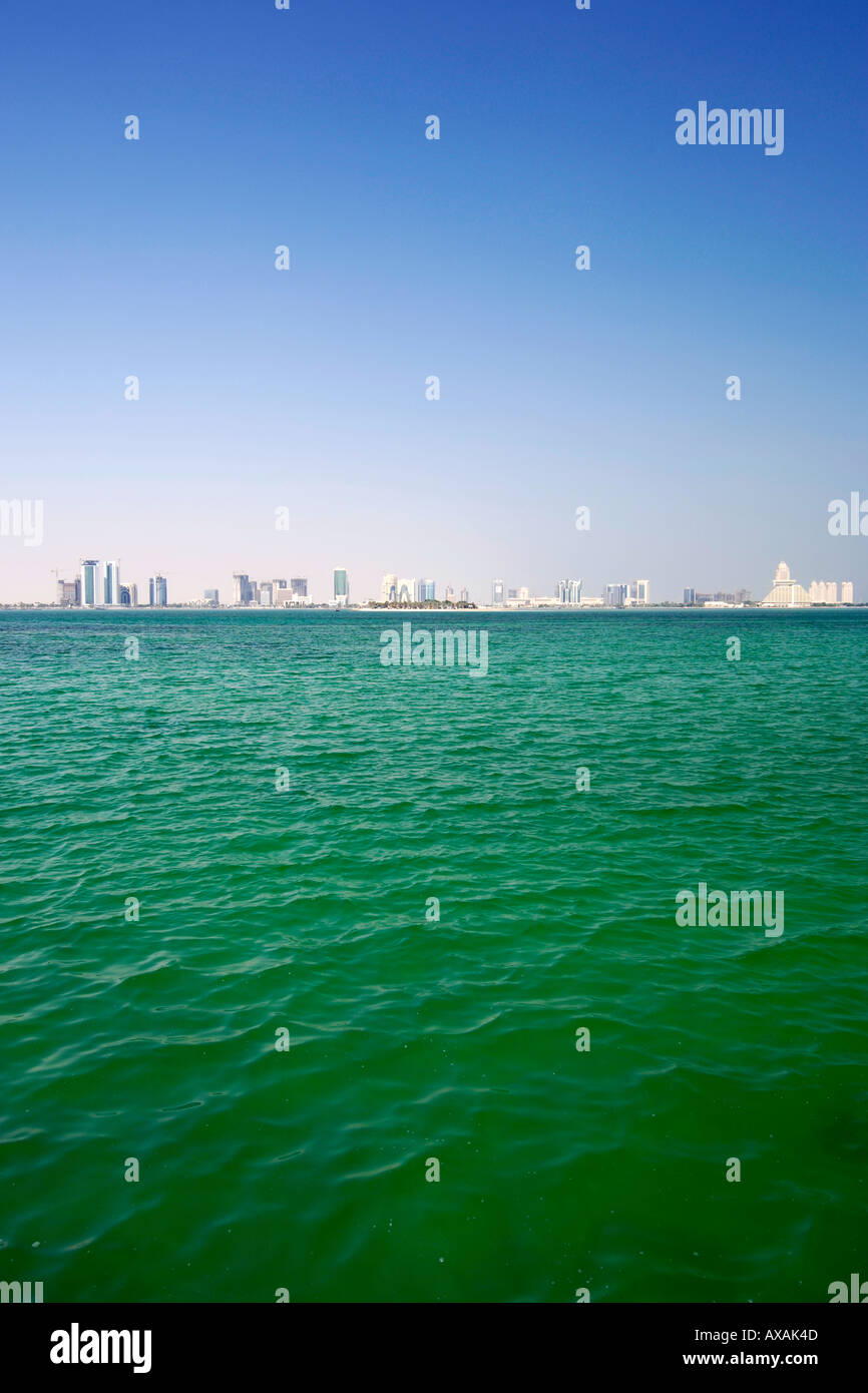 A view of the skyline along West Bay in Doha, Qatar Stock Photo - Alamy
