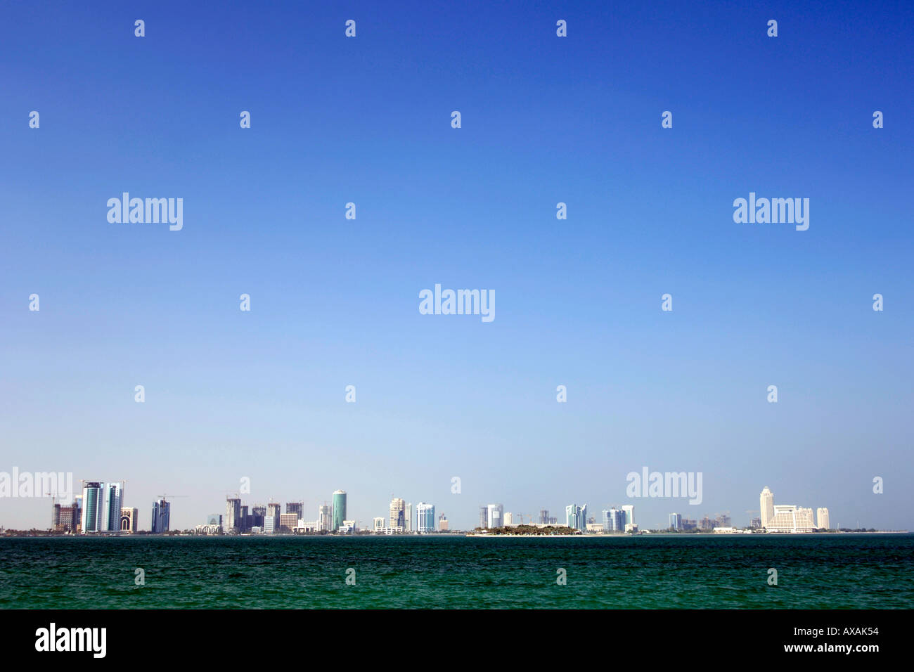 A view of the skyline along West Bay in Doha, Qatar Stock Photo - Alamy