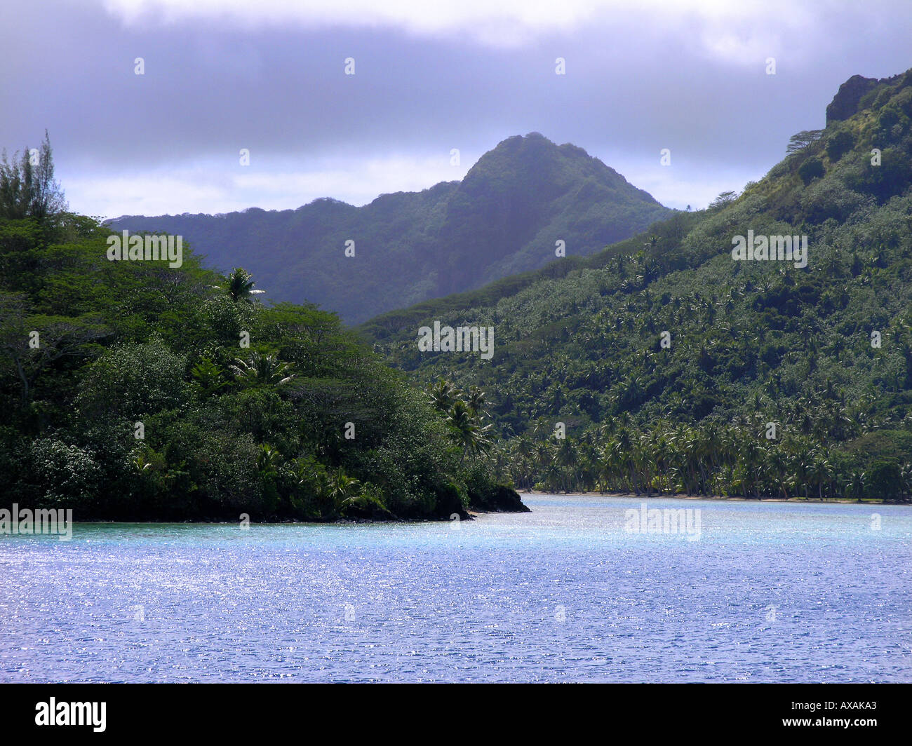 Beach of Huahine island Marquesas Islands French Polynesia Stock Photo ...