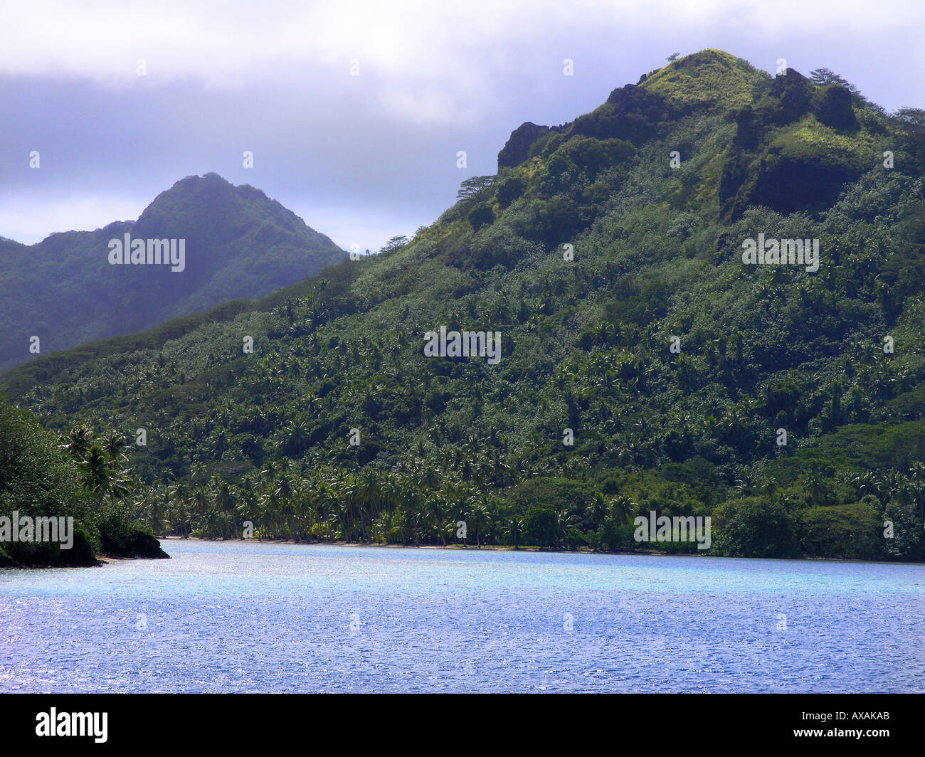 Beach of Huahine island Marquesas Islands French Polynesia Stock Photo ...