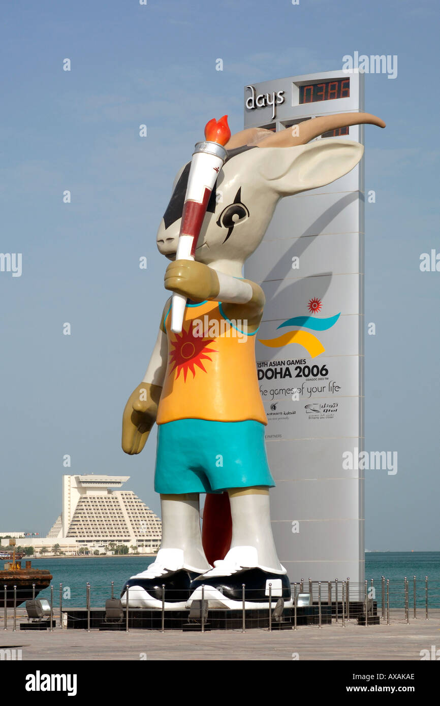 Ory the Oryx on the Doha corniche in Qatar. Ory was the mascot of the ...