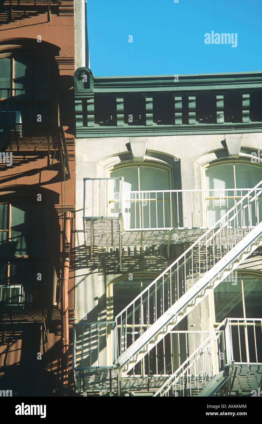 Fire Escapes in Downtown Manhattan Stock Photo - Alamy