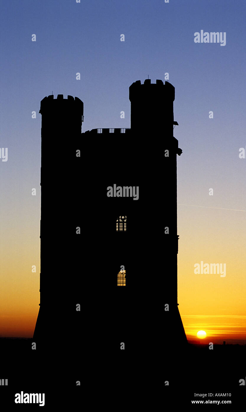Broadway Tower at sunset, Worcestershire, England, UK Stock Photo - Alamy