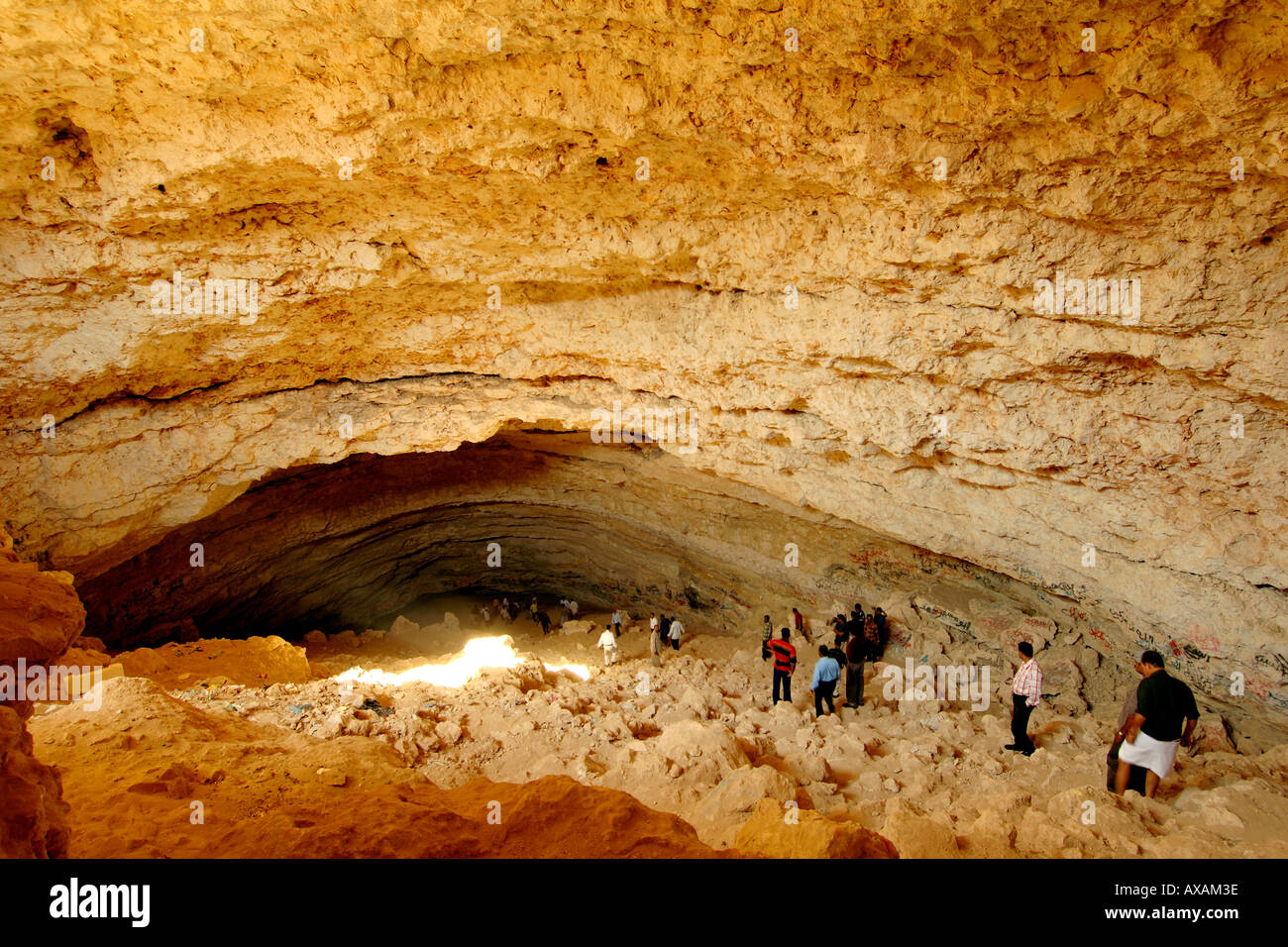 Interior of the Dahl Misfir (White Cave) in Qatar Stock Photo - Alamy