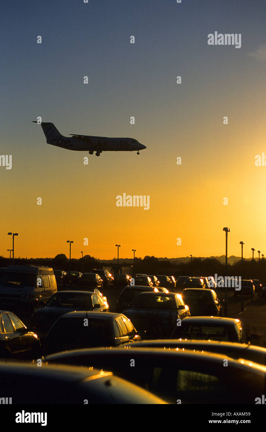 Fly be BAe 146 aircraft landing at Birmingham International Airport at ...