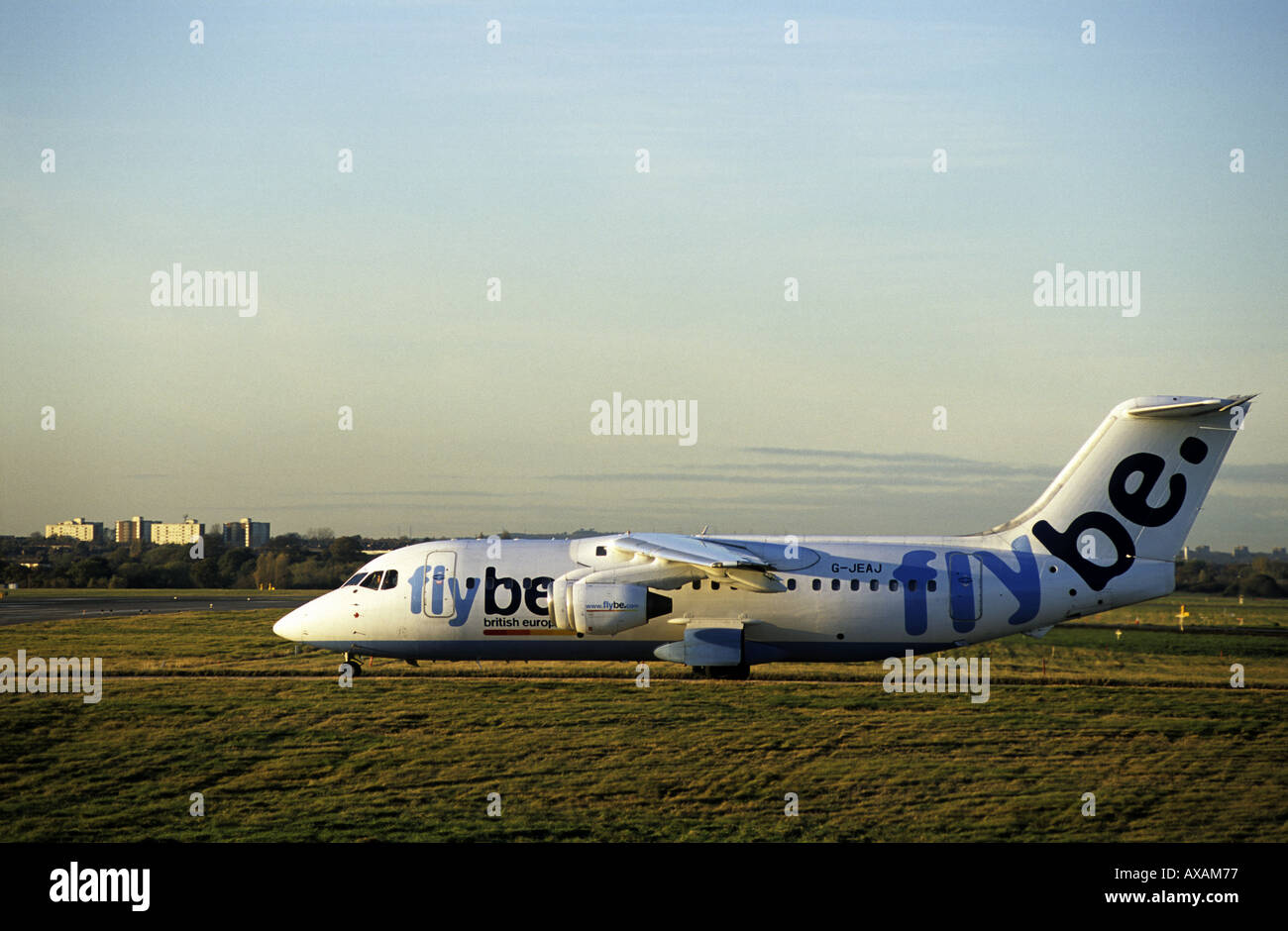 fly be BAe 146 aircraft taxiing at Birmingham International Airport ...