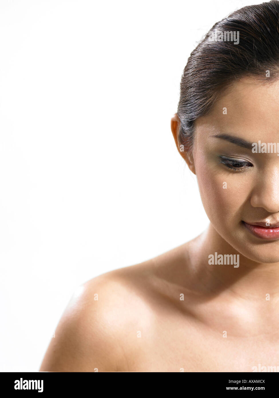 Cropped photo of a young adult, head and shoulder shot Stock Photo - Alamy