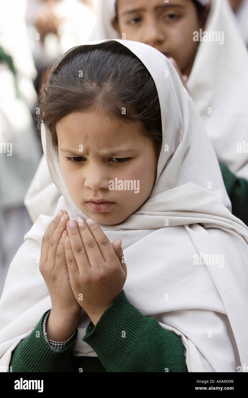 Children during class in the earthquake area in Neilee, Pakistan Stock ...