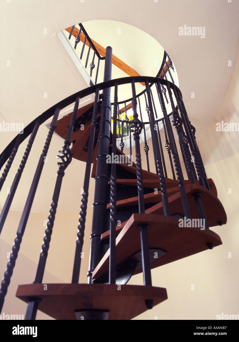 Modern style wrought iron spiral staircase Stock Photo - Alamy