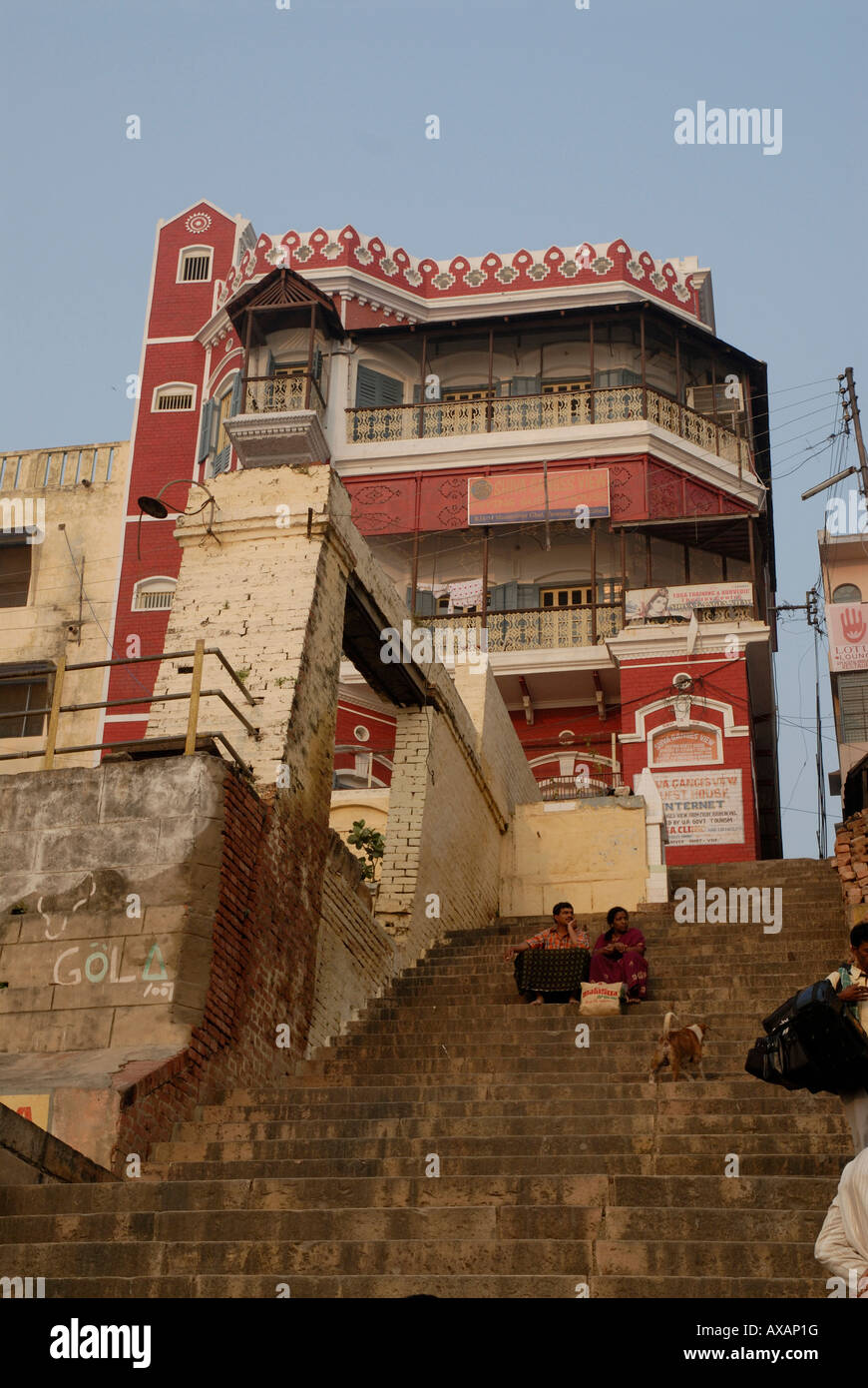 Shiva Ganges View Hotel Mansarovar Ghat Varanasi India Stock Photo - Alamy