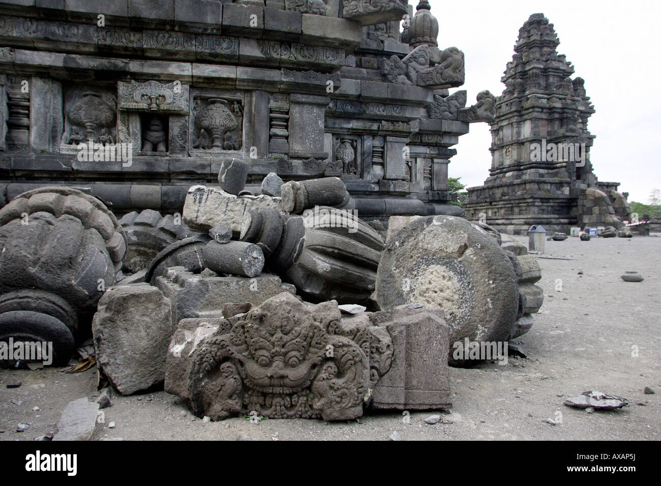 Prambanan temple compound in Yogyakarta devastated by an earthquake ...