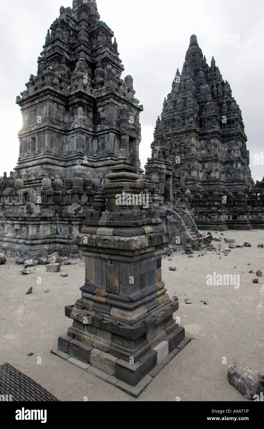Prambanan temple compound in Yogyakarta devastated by an earthquake ...