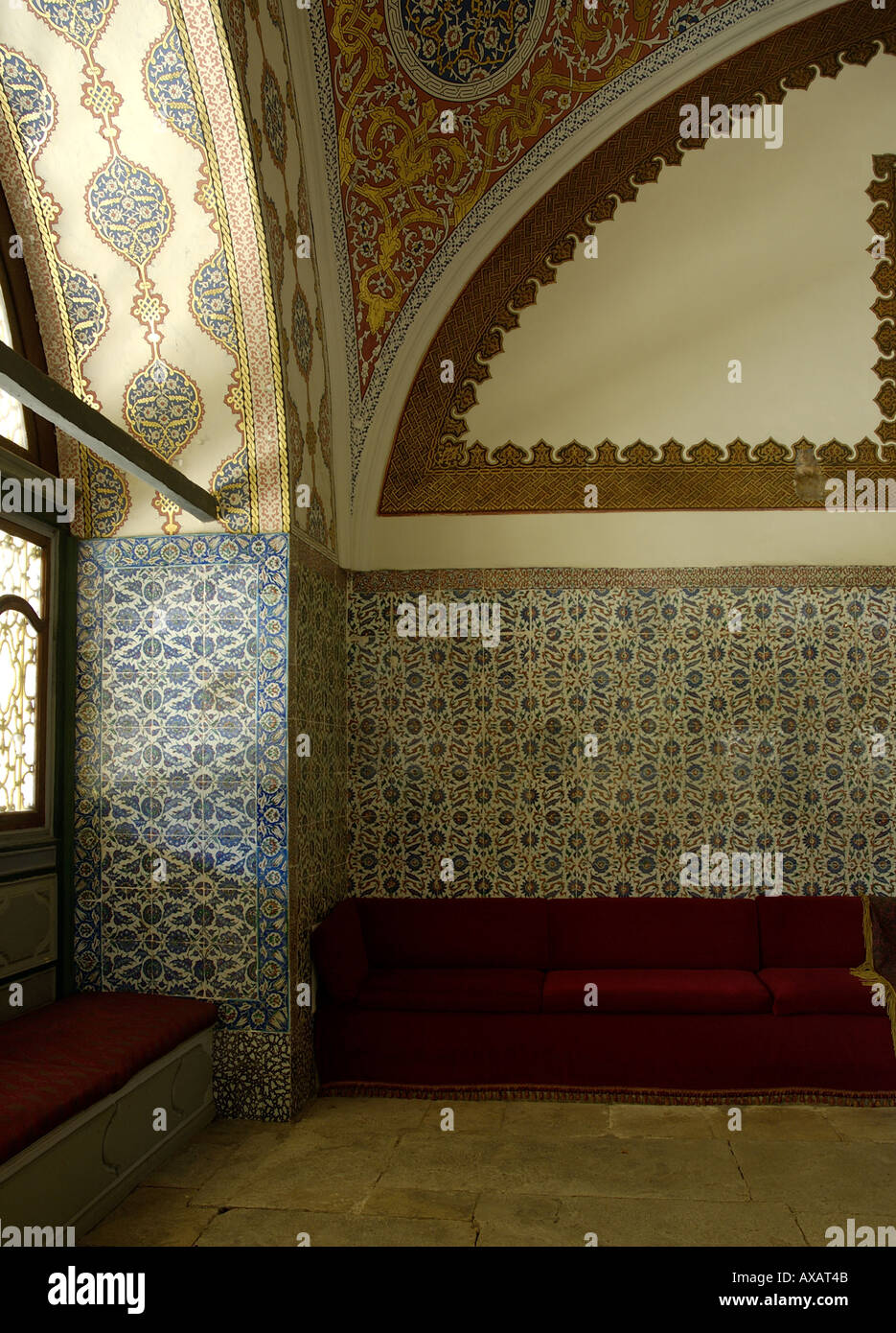 Topkapi Palace Interior window light floor walls rod painted design ...