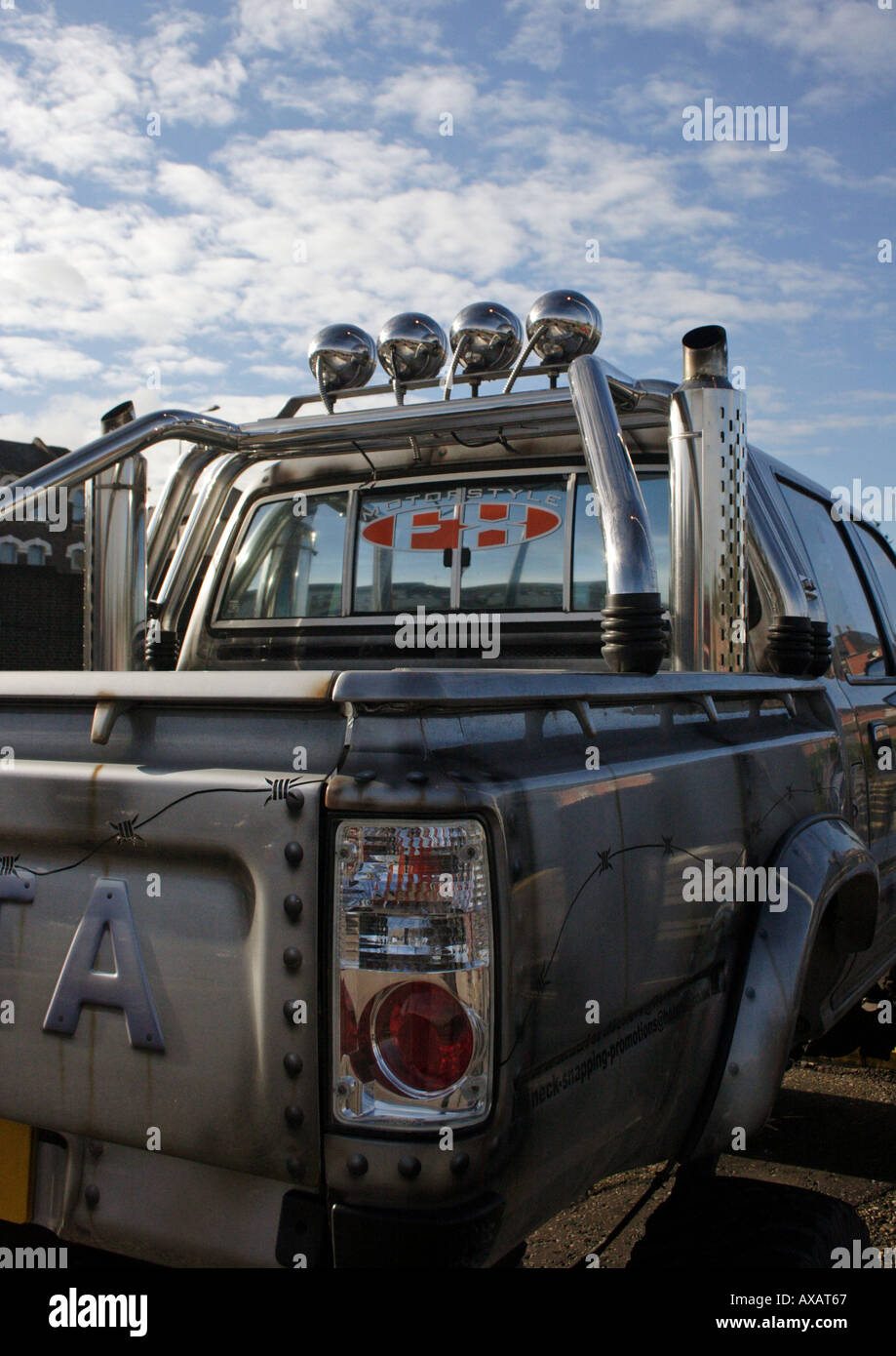 customised silver truck Stock Photo - Alamy