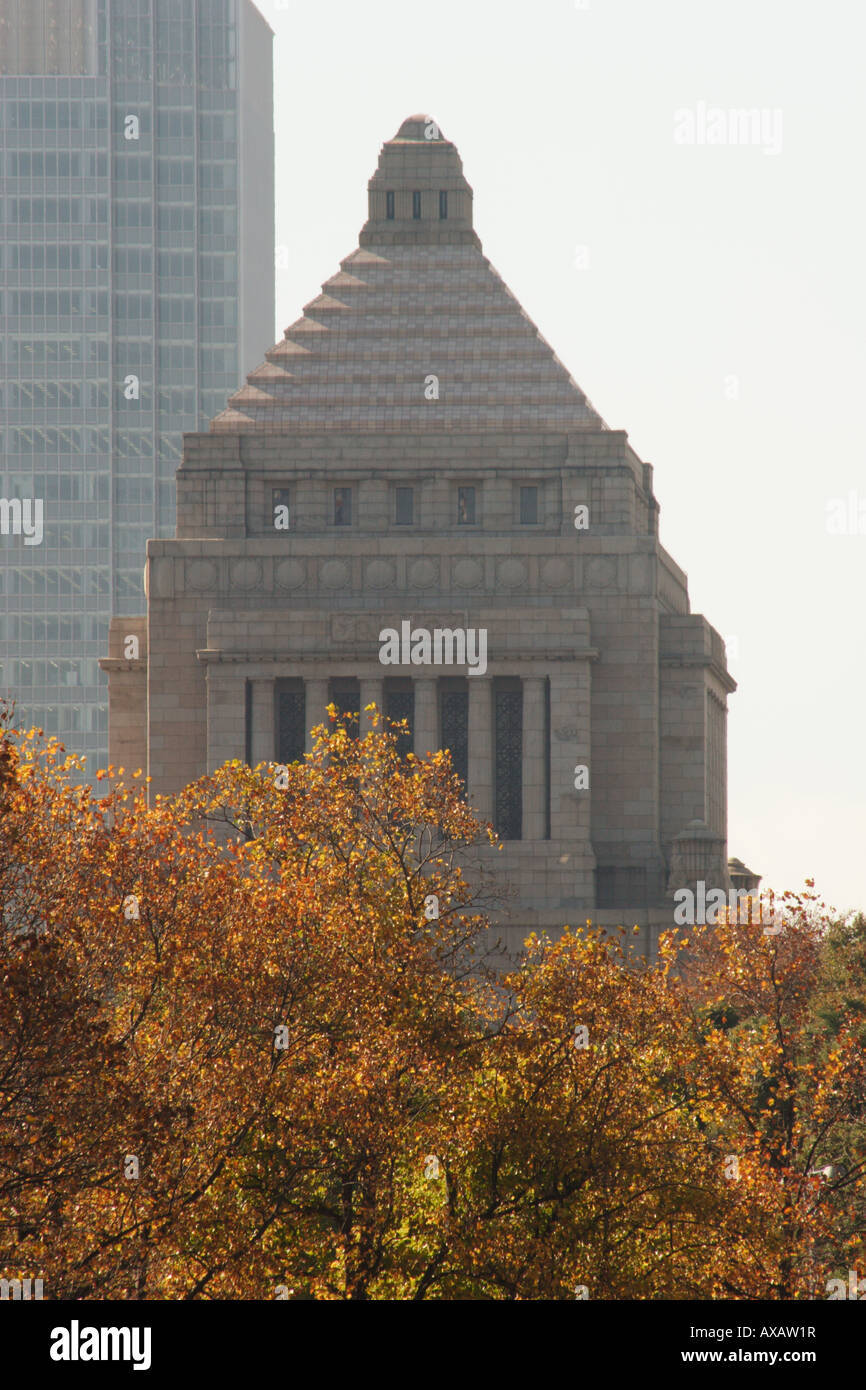 The National Diet building or Parliament building of Japan in Nagatachō ...
