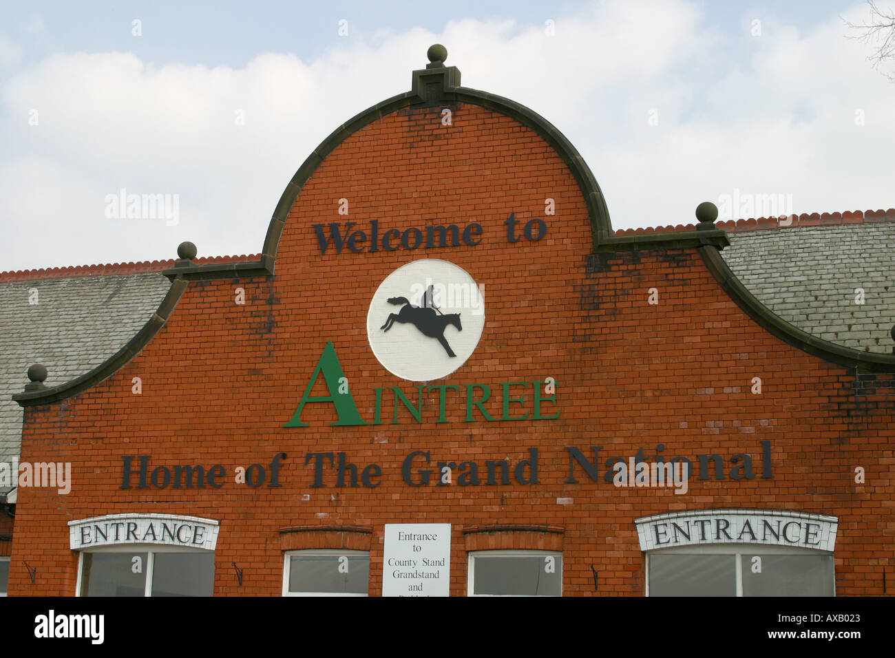 Aintree racecourse in Liverpool home of the Grand National Stock Photo ...