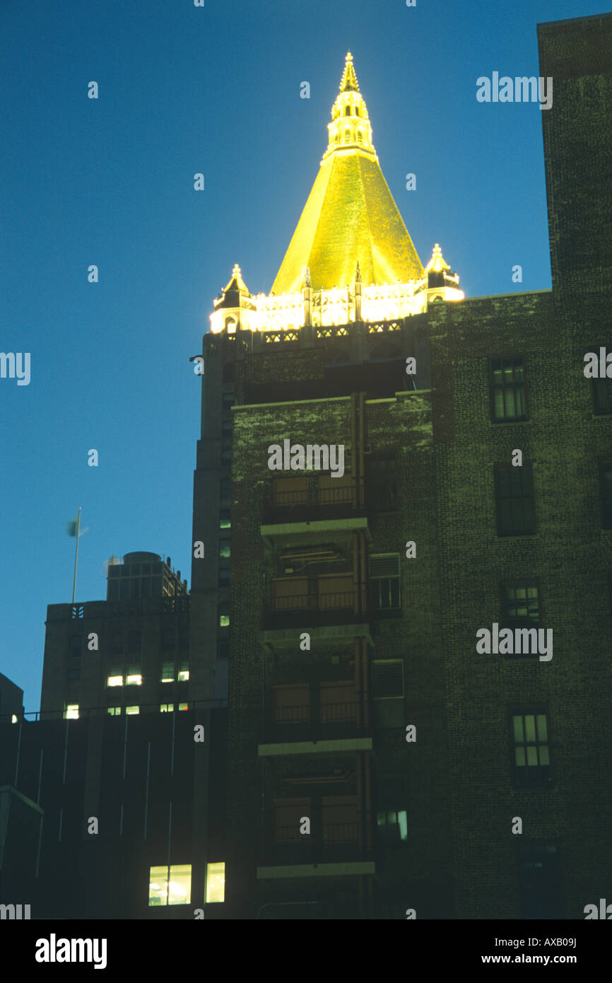 Illuminated Building Spire, New York City Stock Photo - Alamy