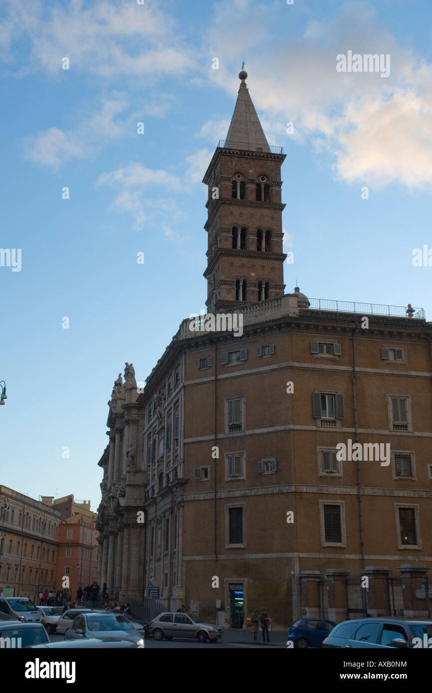 Santa Maria Maggiore in Rome - Bell tower at sunset Stock Photo - Alamy