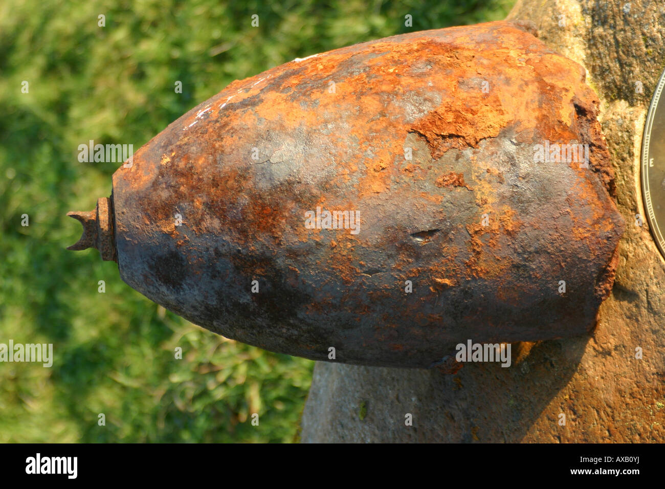 remnant rusting german world war 2 bomb case shell Stock Photo - Alamy