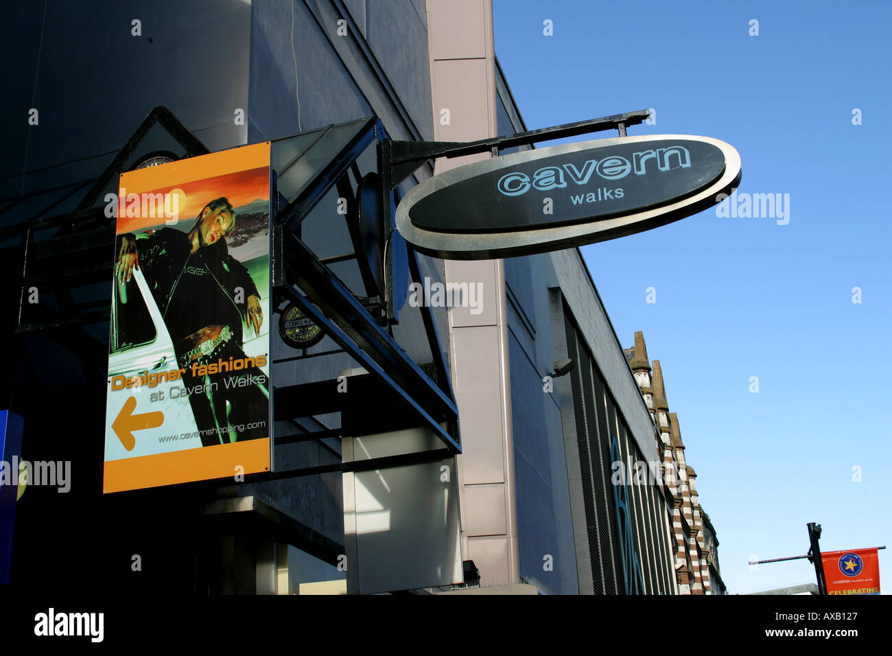 The entrance to the exclusive Cavern Walks shopping centre in Liverpool ...
