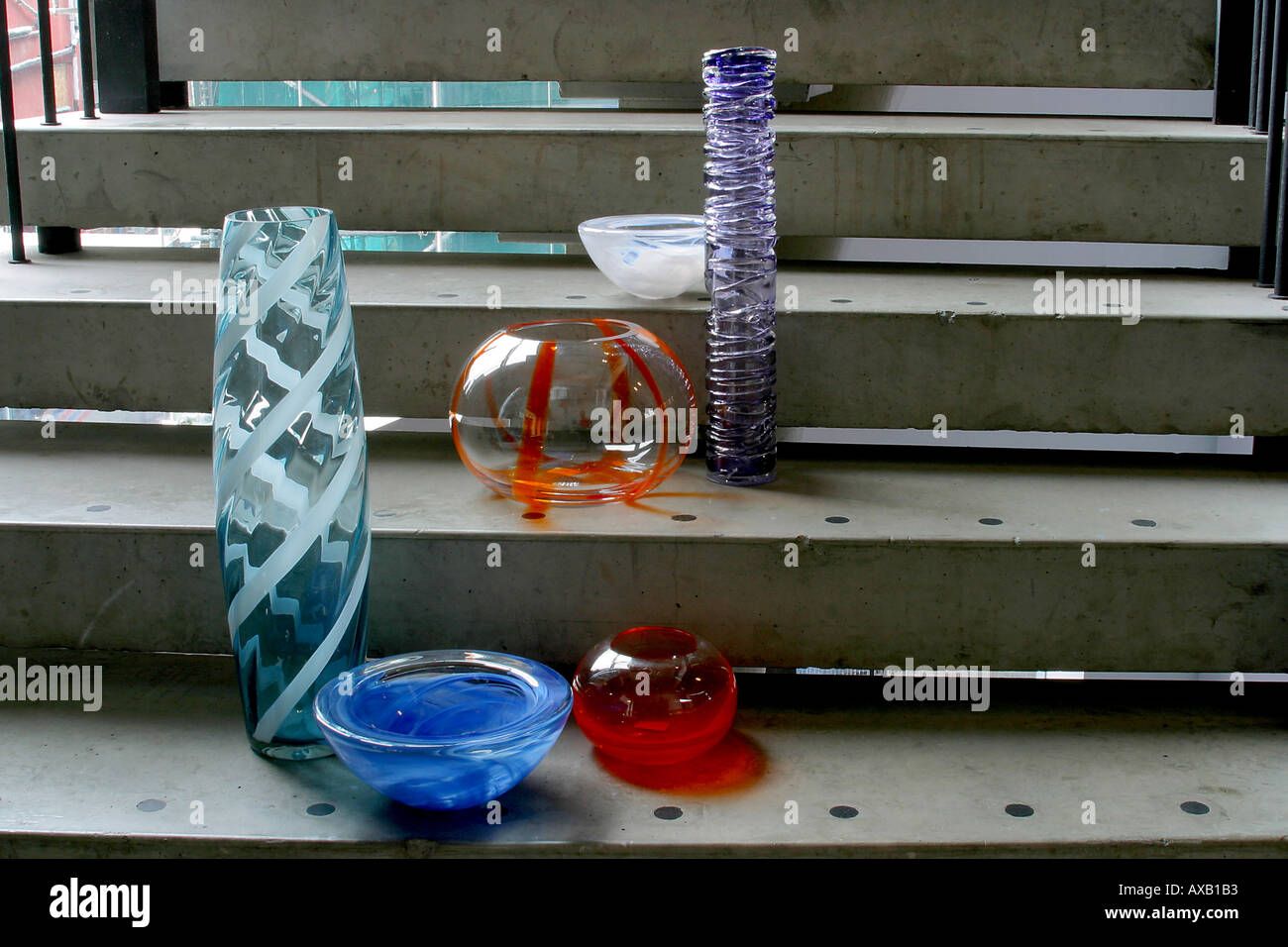 A collection of designer vases are standing on the steps of the FACT ...