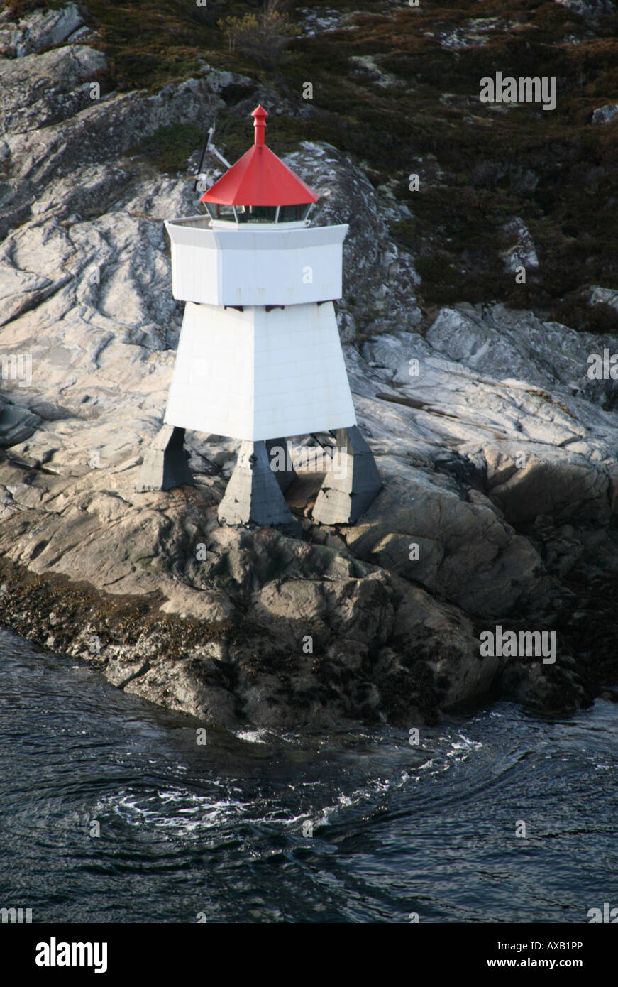Norwegian Fjord Lighthouse Stock Photo - Alamy