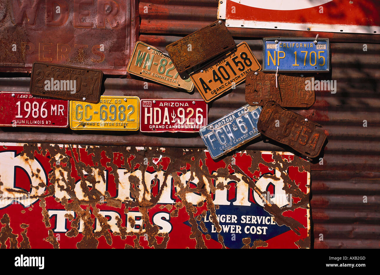 Lisence Plate, Hackberry, Route 66, Arizona USA Stock Photo - Alamy