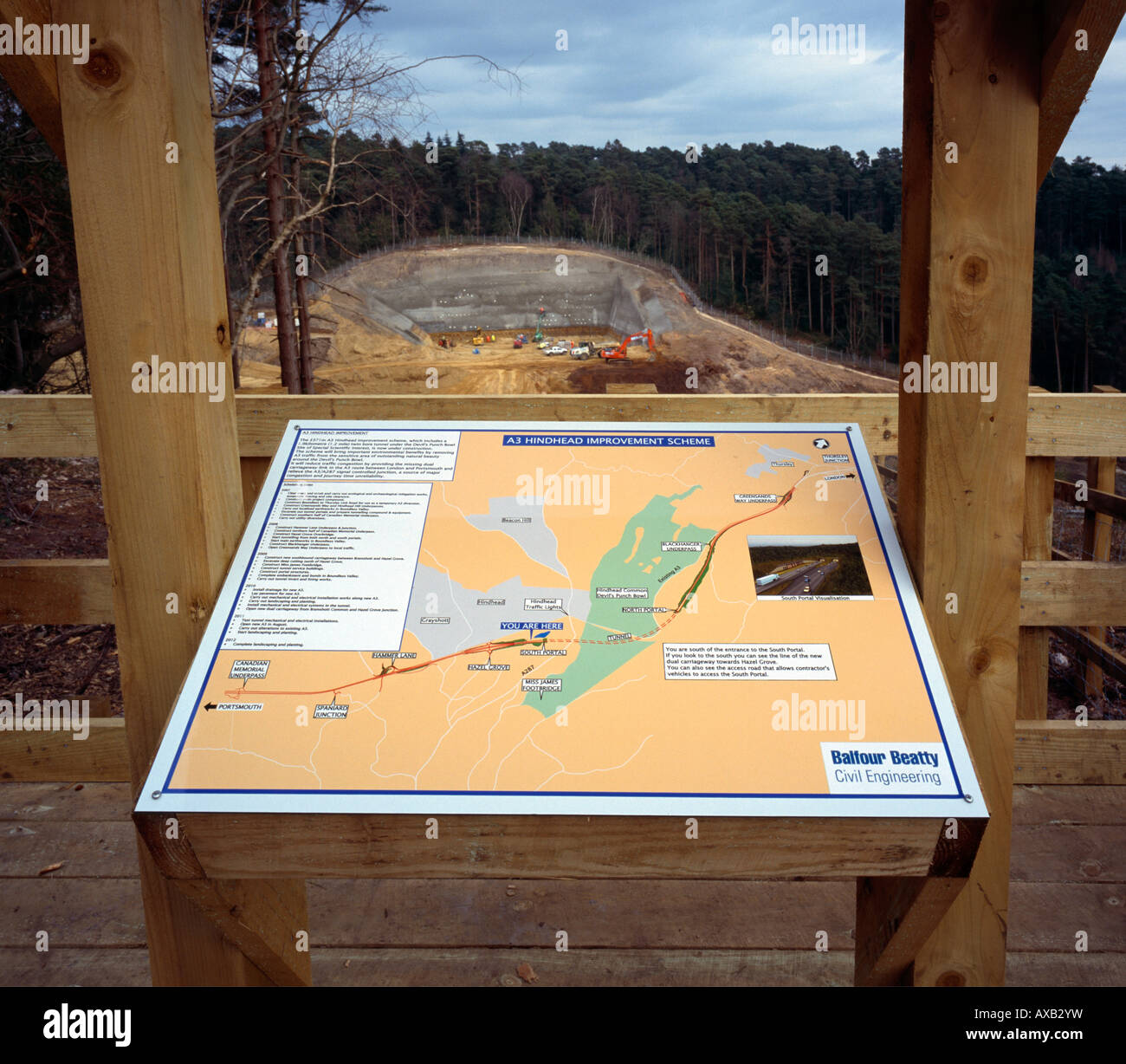 Viewing platform at the the uncompleted A3 Hindhead road improvement ...