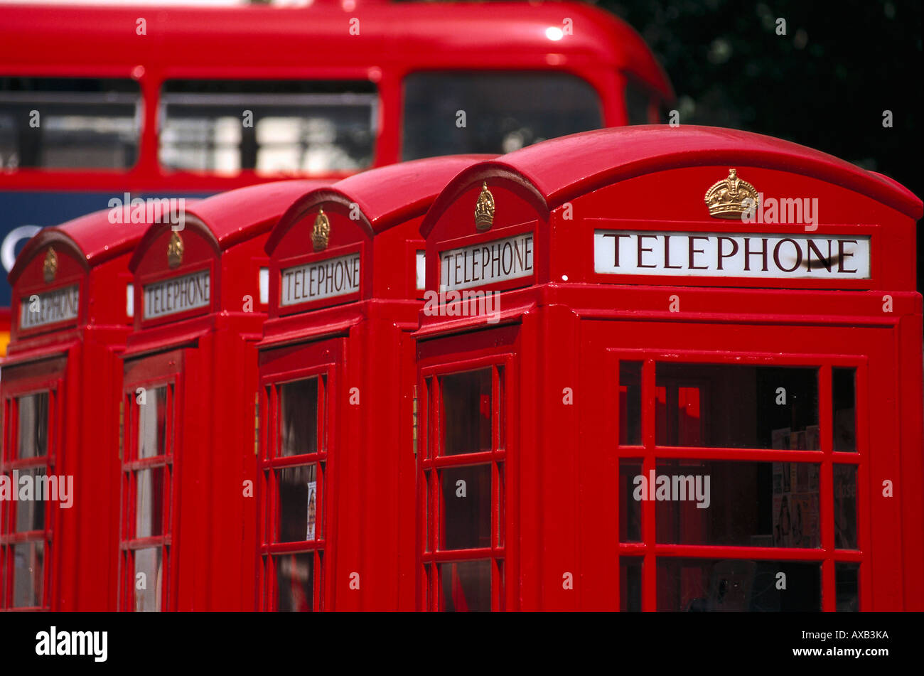 Traditional red phone boxes, London, England, Great Britain Stock Photo ...