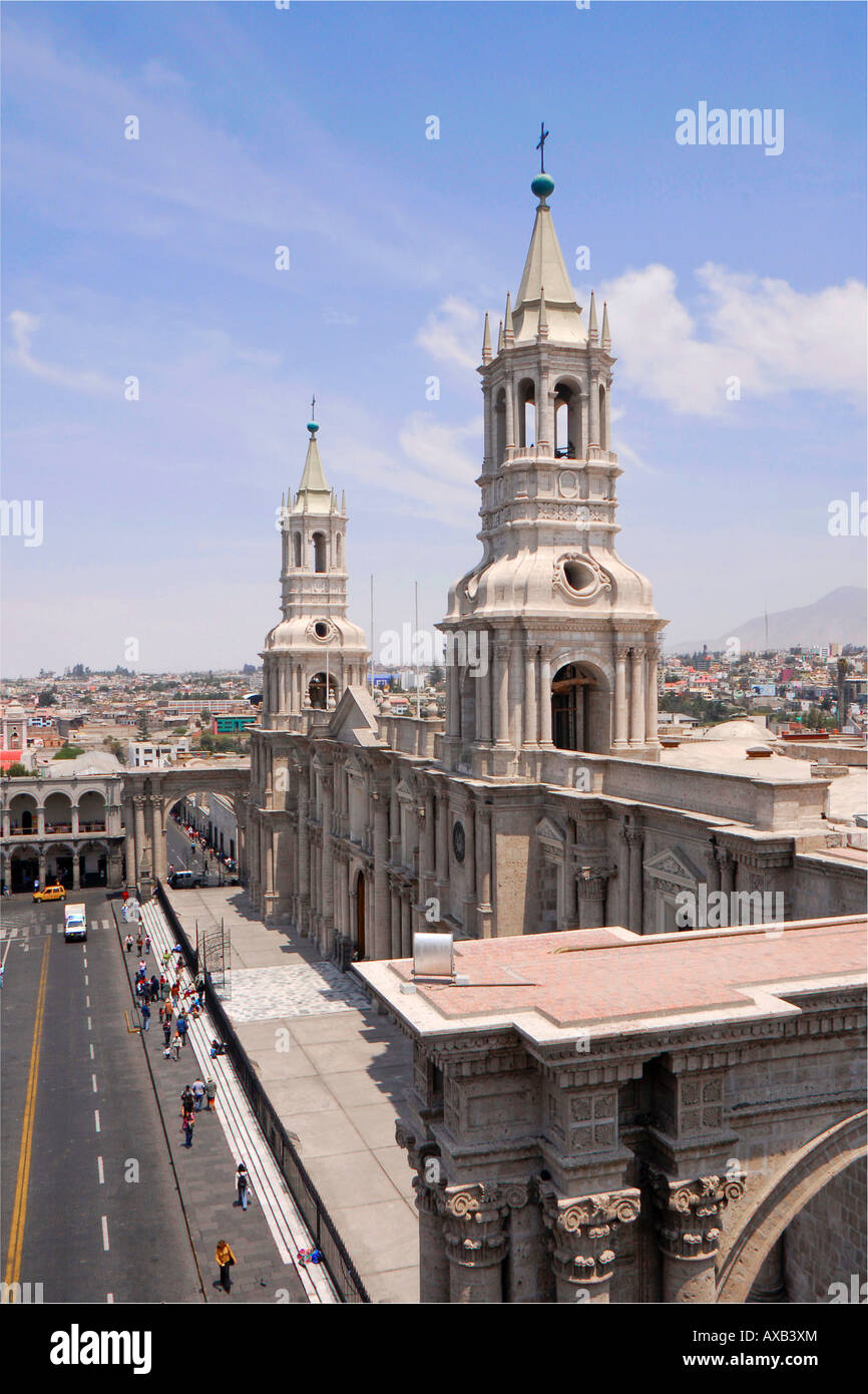 Peru - Arequipa Cathedral with twin towers Stock Photo - Alamy