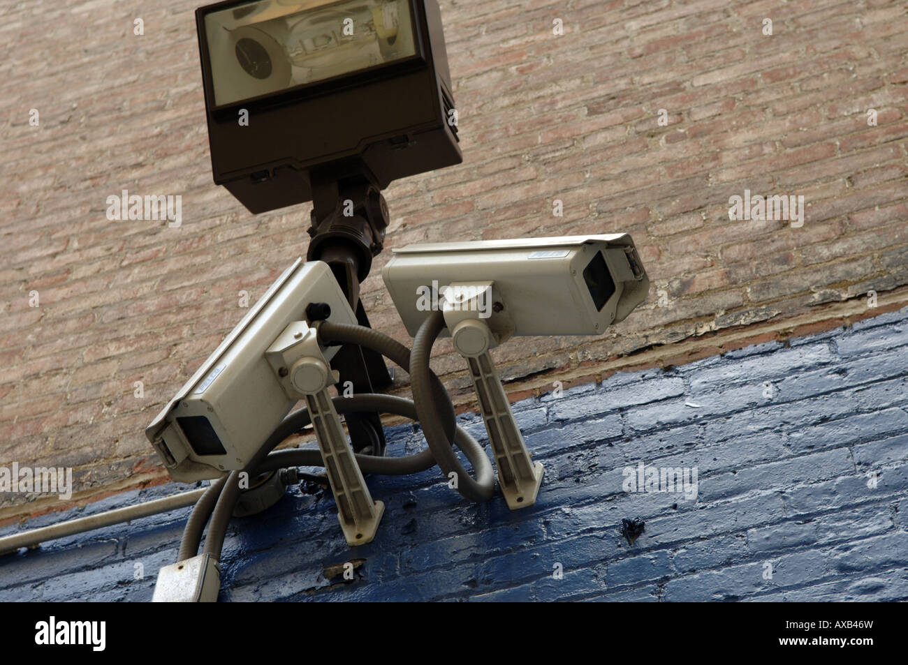 Surveillance cameras outside a commercial building Stock Photo - Alamy