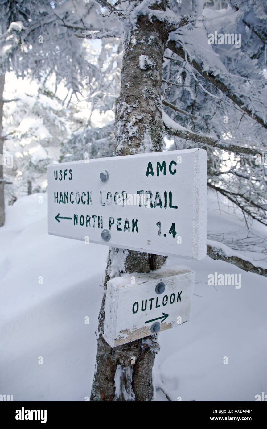 Hikers snowshoeing on the Hancock Loop Trail in the White Mountains New ...