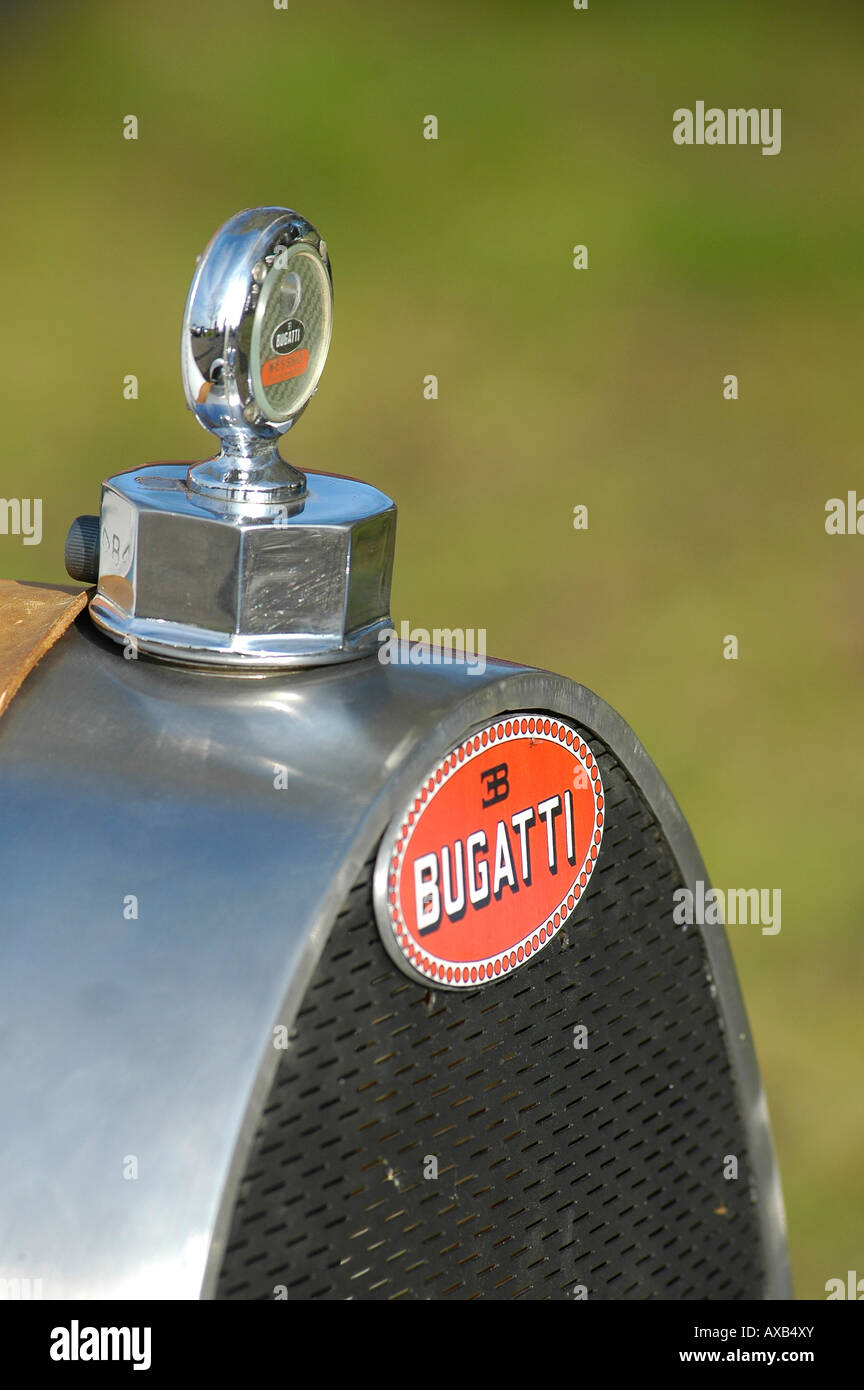 Bugatti car radiator details Stock Photo - Alamy
